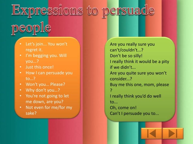 Unit IV: Persuade people, Expression to Persuade People, Encourage ...