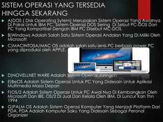 operasi dasar komputer dan jaringan komputer | PPTX