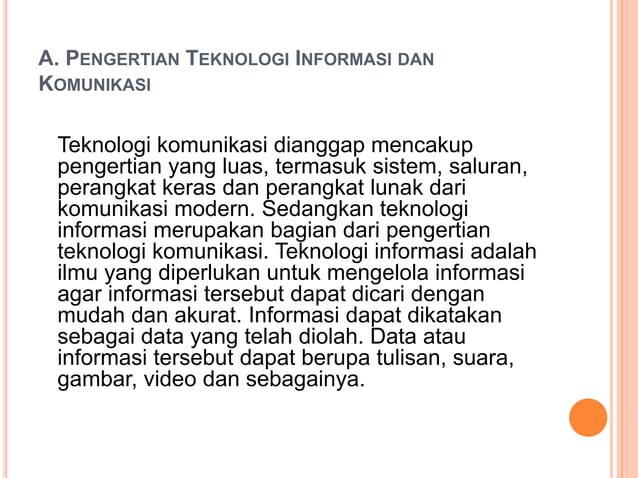 pengertian Teknologi komunikasi dan informasi | PPTX