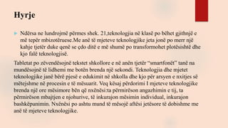 Mirëvajtja e një ore mësimore me anë të mjeteve teknologjike | PPT