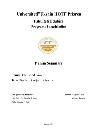 Siguria e femijeve ne internet | PDF