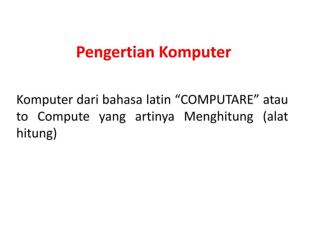 pengenalan dasar komputer | PPTX