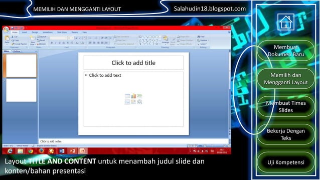 Tik kelas 9 bab 2 - membuat presentasi di powerpoint 2007 | PPT