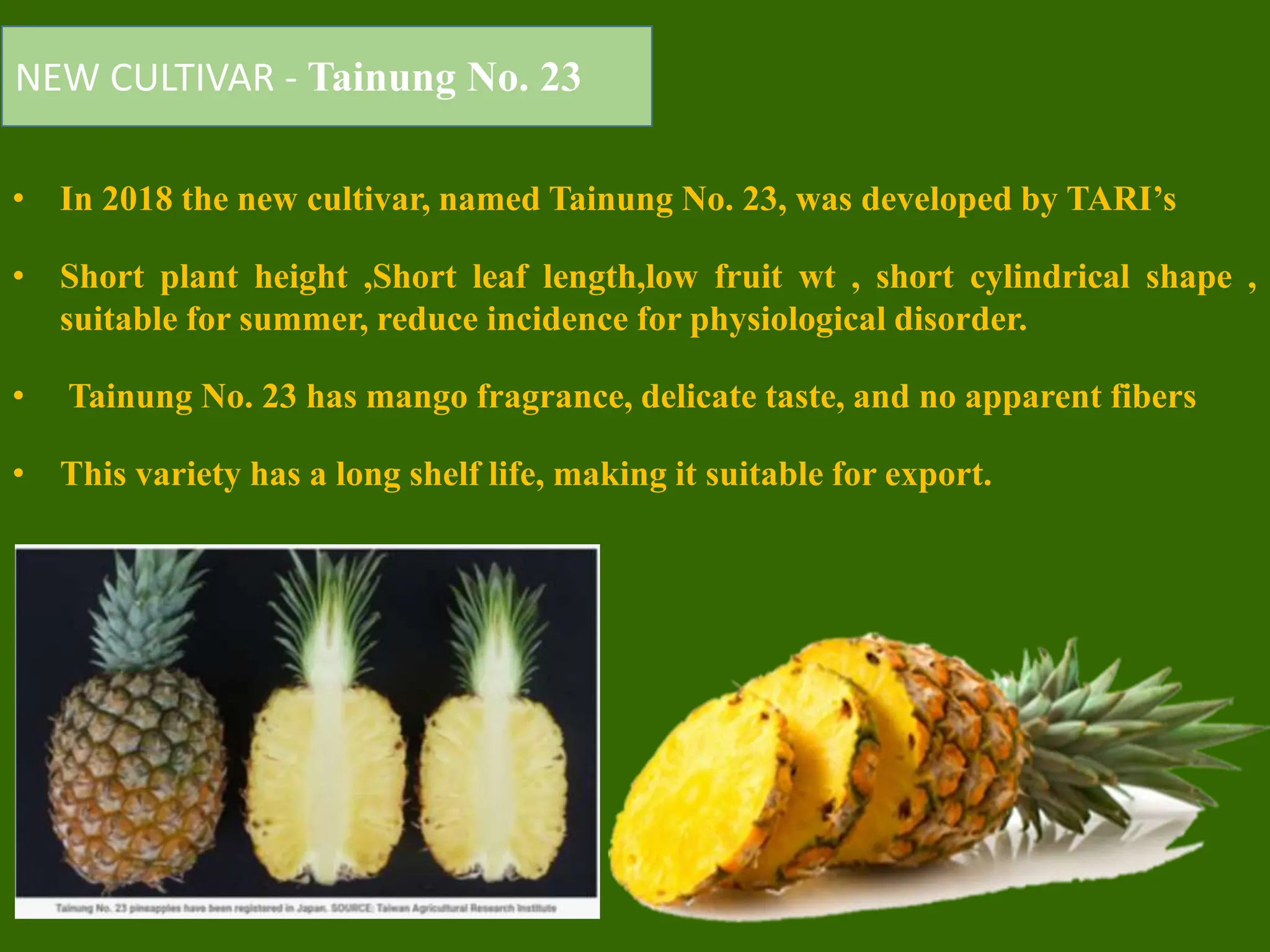 Crop improvement in Coconut, Oilpalm, Avocado, Mangosteen, Pineapple ...