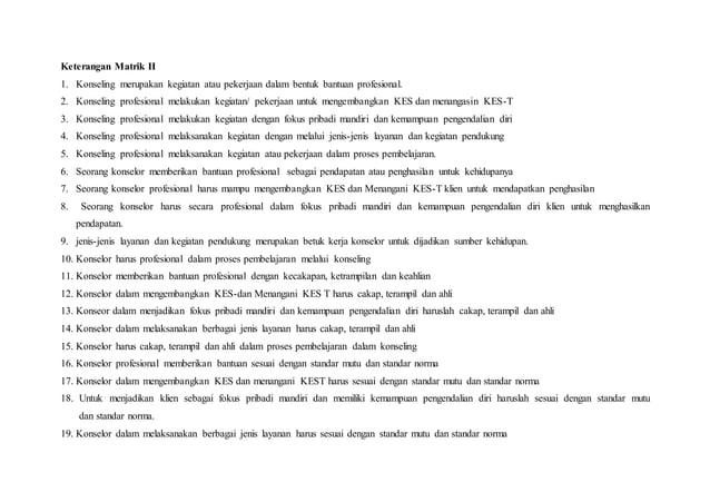 Matrix layanan konseling diagram A & B | PPT