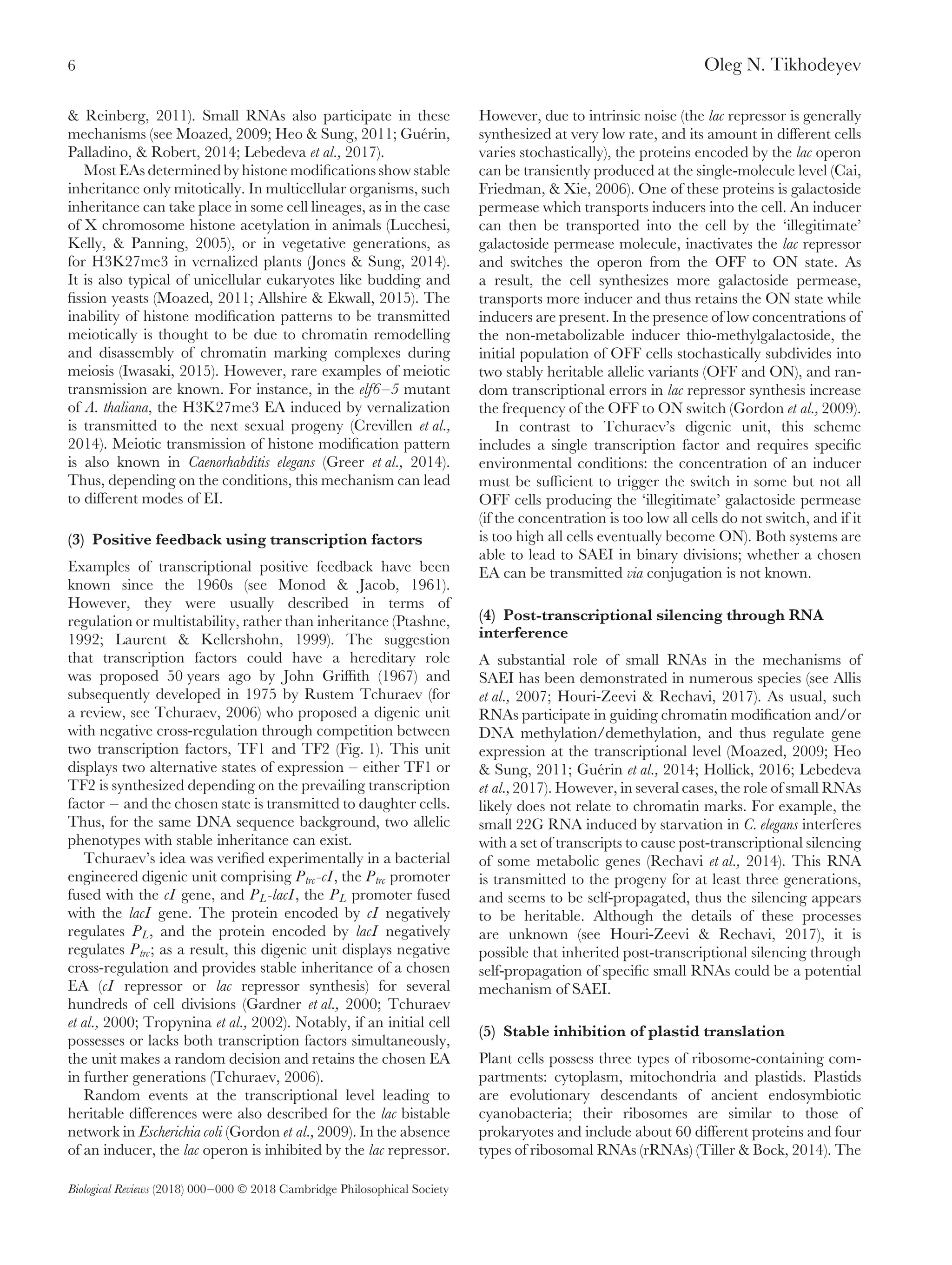 The mechanisms of epigenetic inheritance: how diverse are they? | PDF
