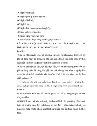 Tai khoan 154 - chi phí sản xuất, kinh doanh dở dang | PDF