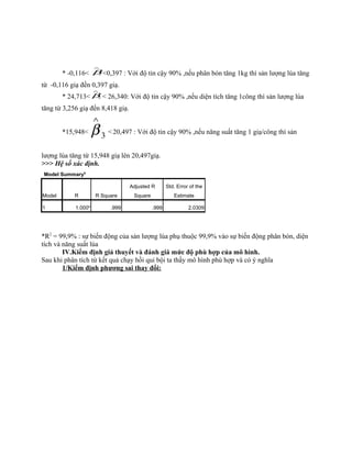 Đề Tài kinh tế lượng về sản lượng lúa | DOC