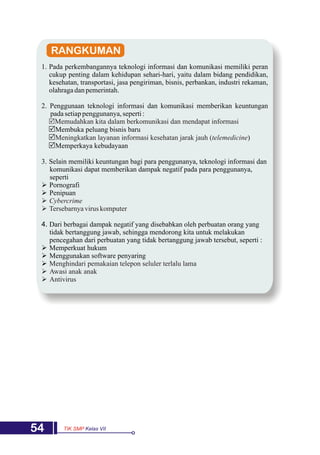 Tik kelas 7. bab 3. peran dan dampak tik | PDF