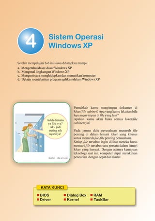 Tik kelas 7. bab 4. sistem operasi windows xp | PDF