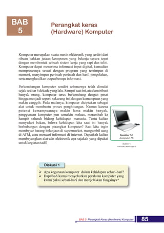 Tik kelas 7. bab 5. perangkat keras (hardware) komputer | PDF