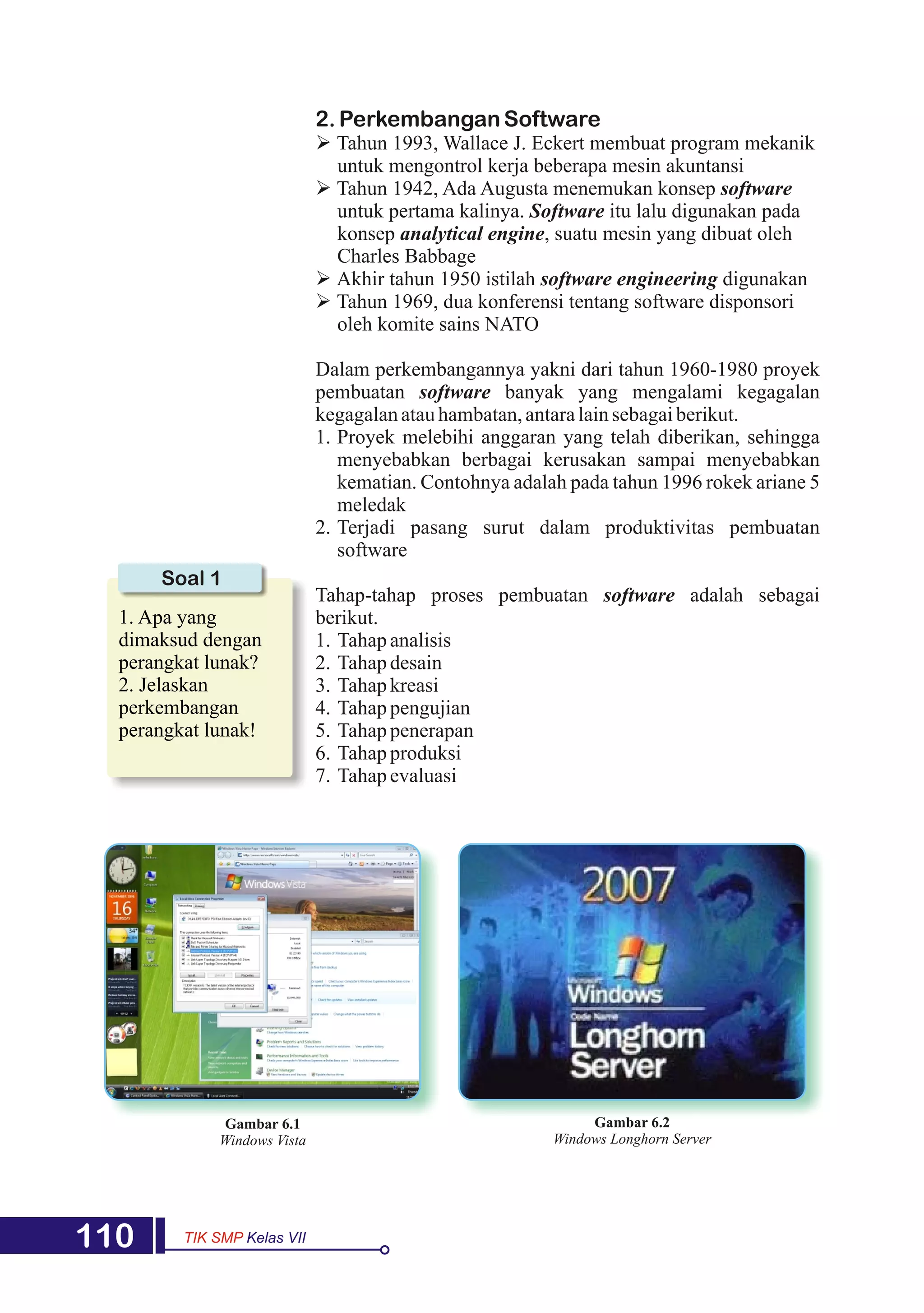 Tik kelas 7. bab 6. perangkat lunak (software) komputer | PDF