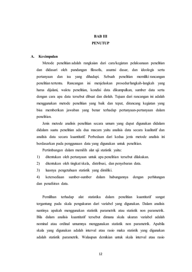 makalah metode analisis | DOCX