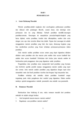 Makalah Metode Analisis - Riset