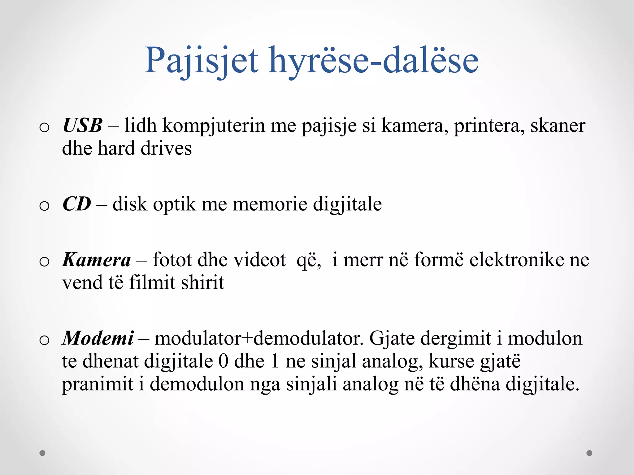 Kompjuteri, njesite hyrese dhe dalese | PDF