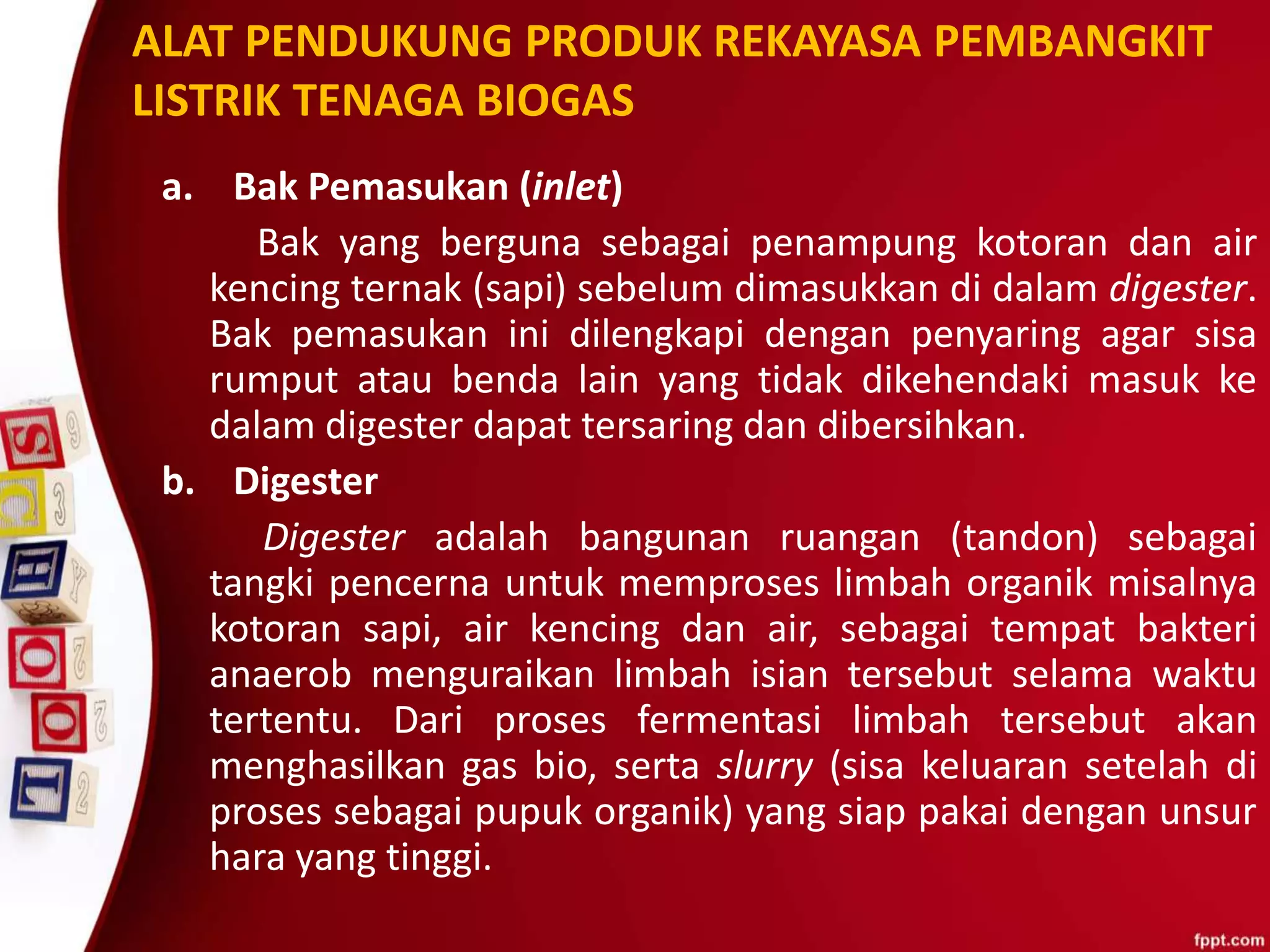 Pembangkit Listrik Sederhana Tenaga Biogas | PPTX
