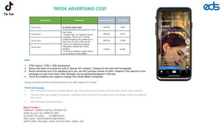 Tiktok Advertising Marketing Media Kit | PDF