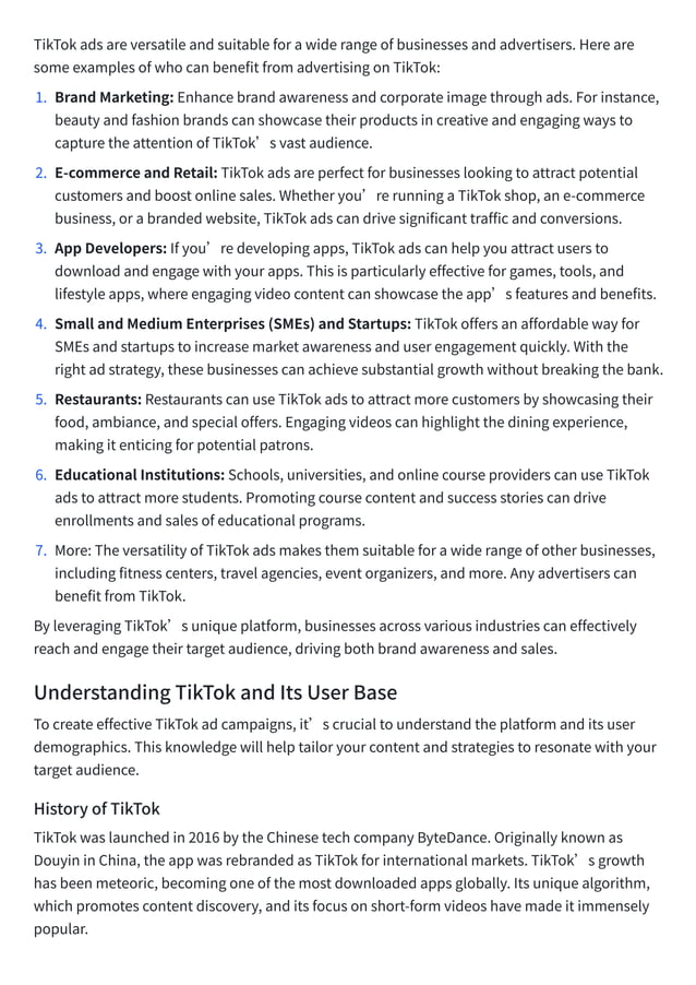 TikTok Ads Tutorial for Beginners – How to Advertise on TikTok | PDF