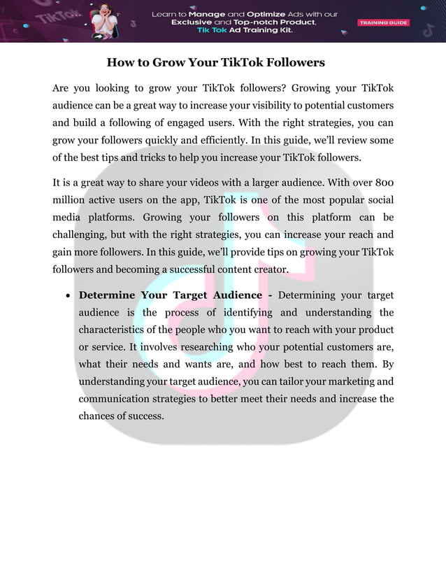 "The Ultimate Guide: Creating TikTok Content That Captures Millions" | PDF