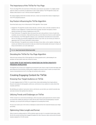 TikTok Algorithm Secrets To Grow Fast (2024) | PDF