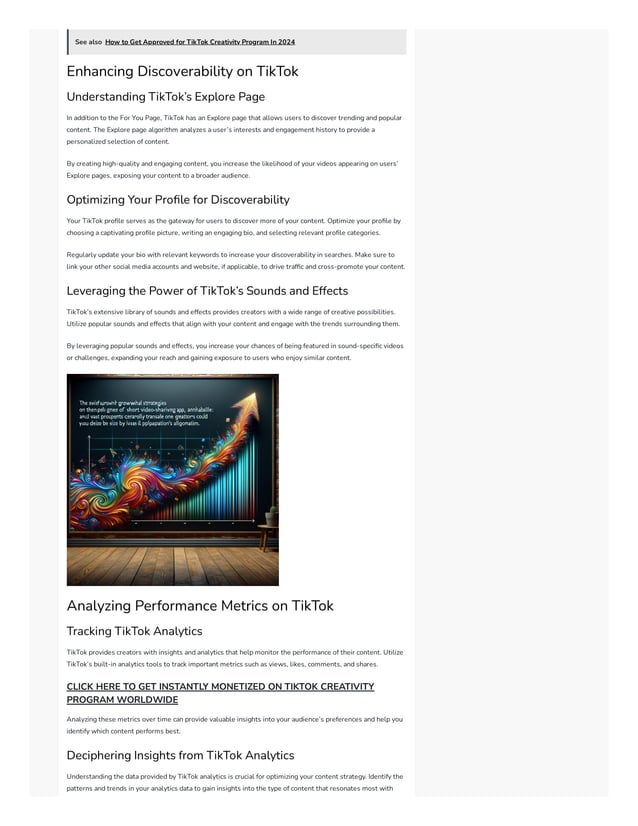 TikTok Algorithm Secrets To Grow Fast (2024) | PDF