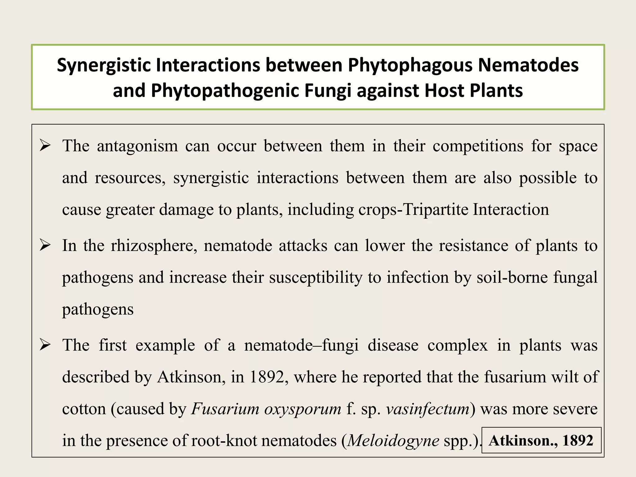Fungi-Nematode Interaction: Diversity, Ecology and Bio-control Prospects in Agriculture | PPTX