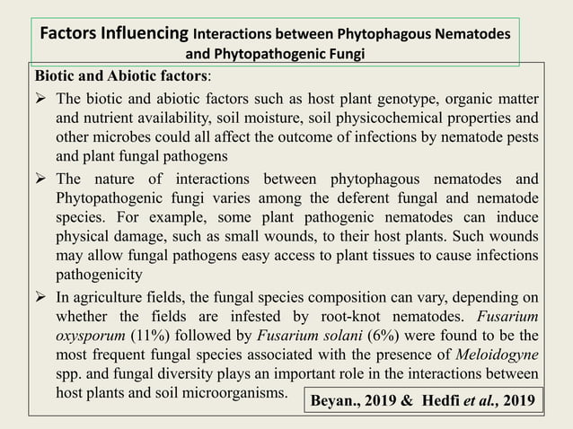 Fungi-Nematode Interaction: Diversity, Ecology and Bio-control Prospects in Agriculture | PPTX