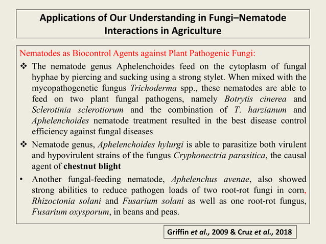 Fungi-Nematode Interaction: Diversity, Ecology and Bio-control Prospects in Agriculture | PPTX