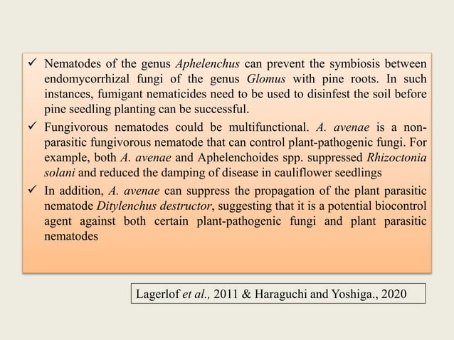 Fungi-Nematode Interaction: Diversity, Ecology and Bio-control Prospects in Agriculture | PPTX