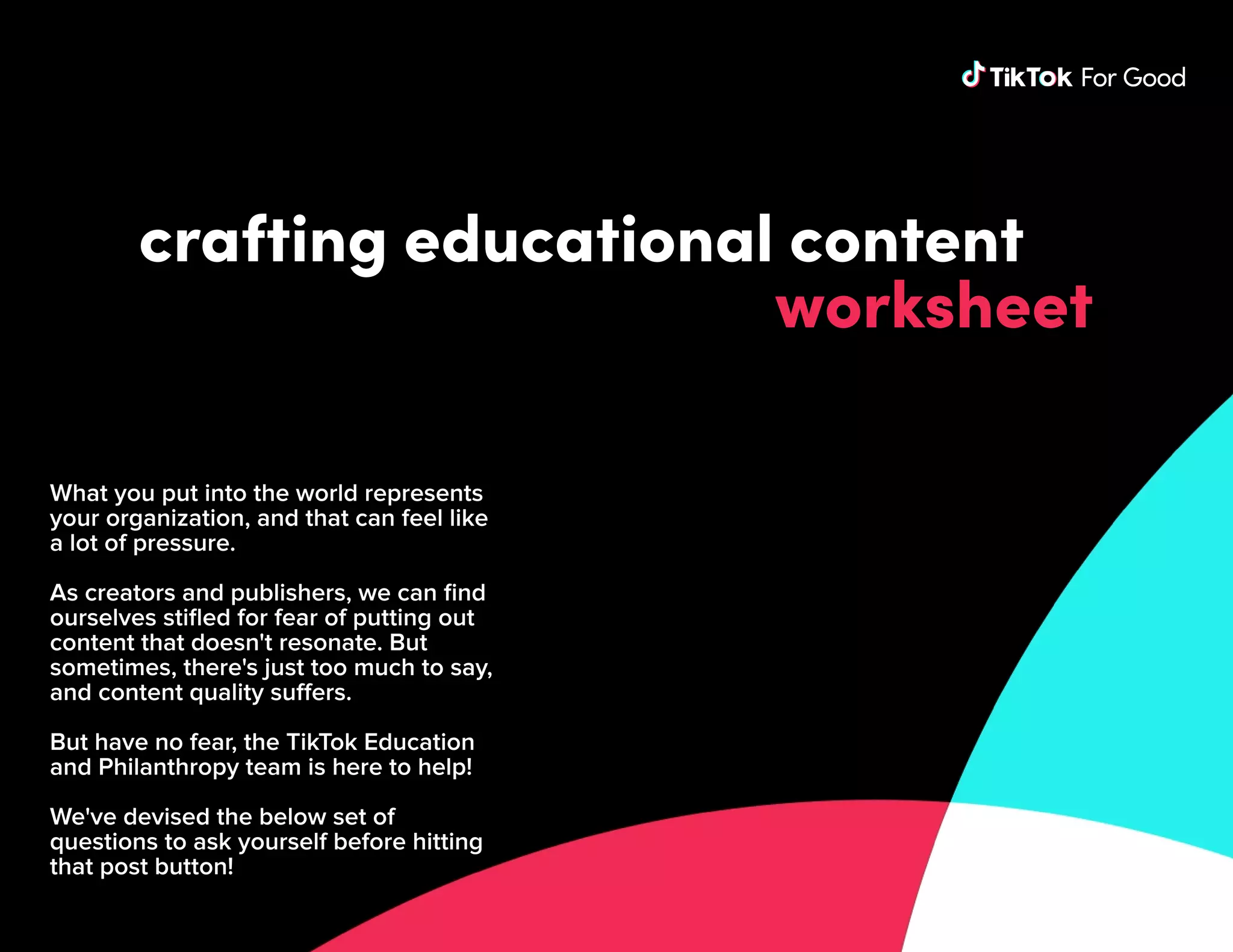 TikTok: Crafting Educational Content Worksheet | PPT