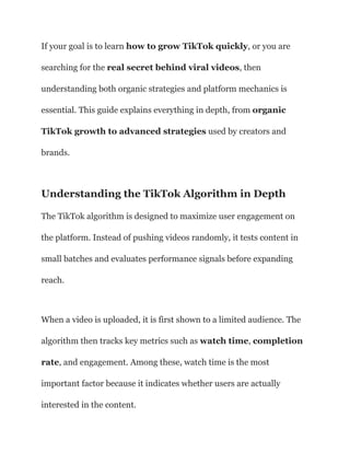TikTok Growth_ How to Understand the Algorithm and Make Your Videos Go ...