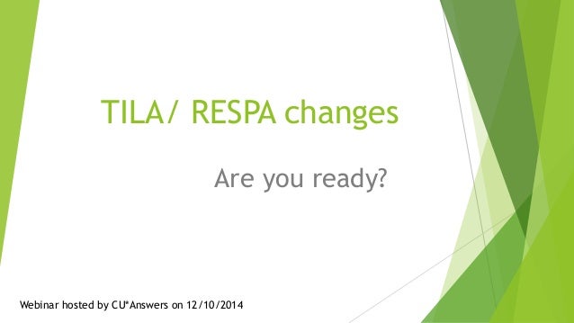 Tila/Respa Changes