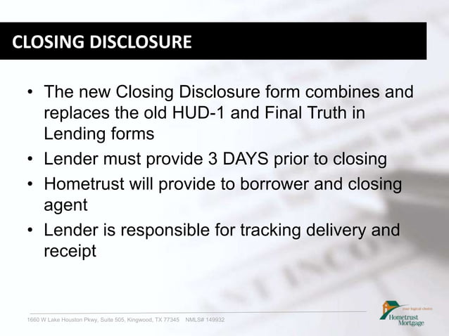 TILA-RESPA Integrated Disclosure Rule | PPT