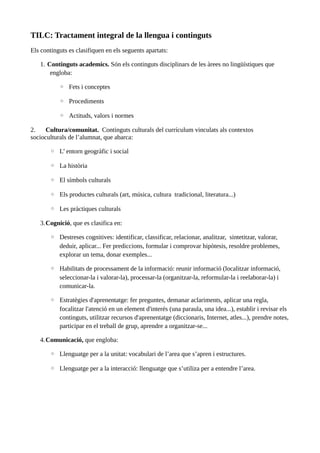 TILC: Tractament Integral de les Llengues i Continguts. | PDF