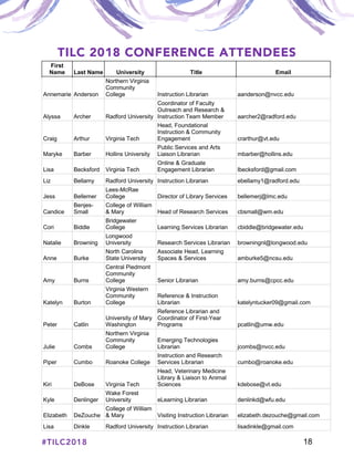 TILC 2018 Program | PDF