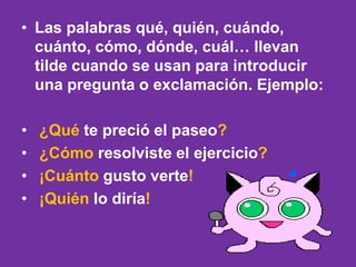 Tildación en interrogativos y exclamativos | PPTX