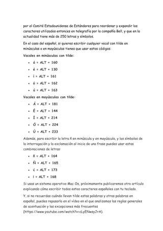Aprender español: Cómo poner tildes y ñ con un teclado no español ...