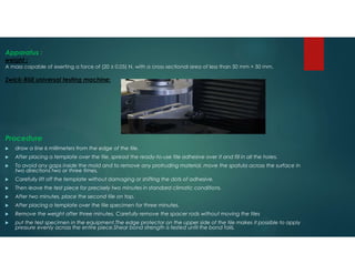 (Presentation): Tile Ceramic bonding - Testing | PDF