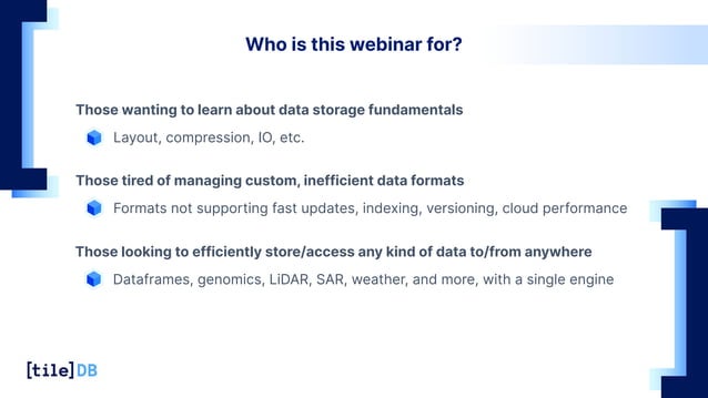 The TileDB Embedded Storage Engine | PPT