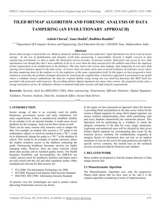 Tiled bitmap algorithm and forensic analysis of data tampering (an evolutionary approach) | PDF
