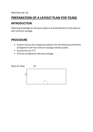 TILE PRACTICALS with a minimmum skill with | DOCX