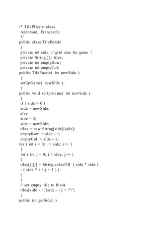 TilePUzzle class Anderson, Franceschi public class TilePu.docx