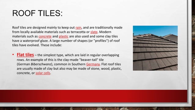Tile Roofing- Materials and Techniques | PPTX | Interior Decorating ...