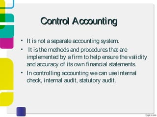 Tools & Techniques of Management Accounting | PPT