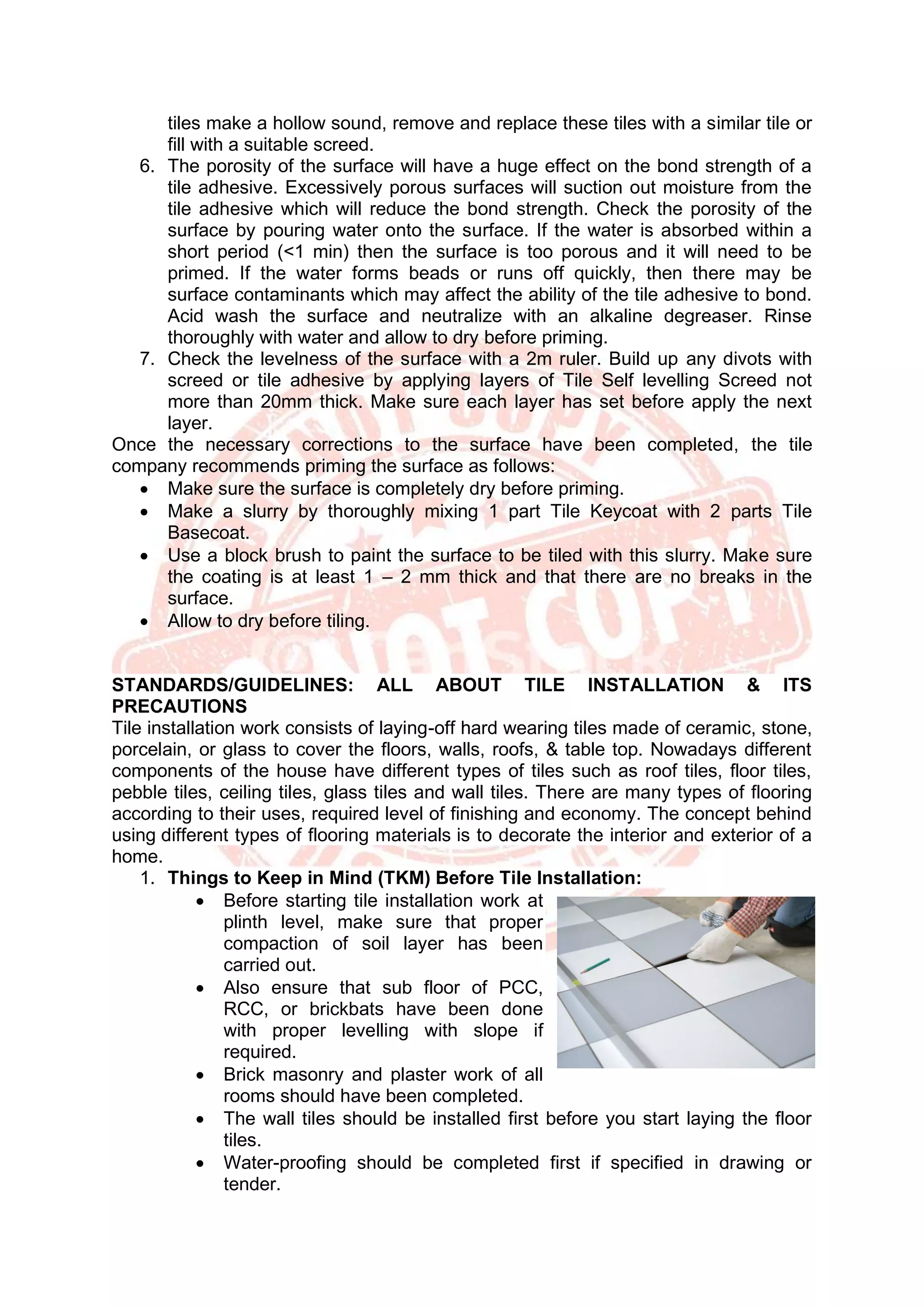 TILE SETTING NC II | PDF