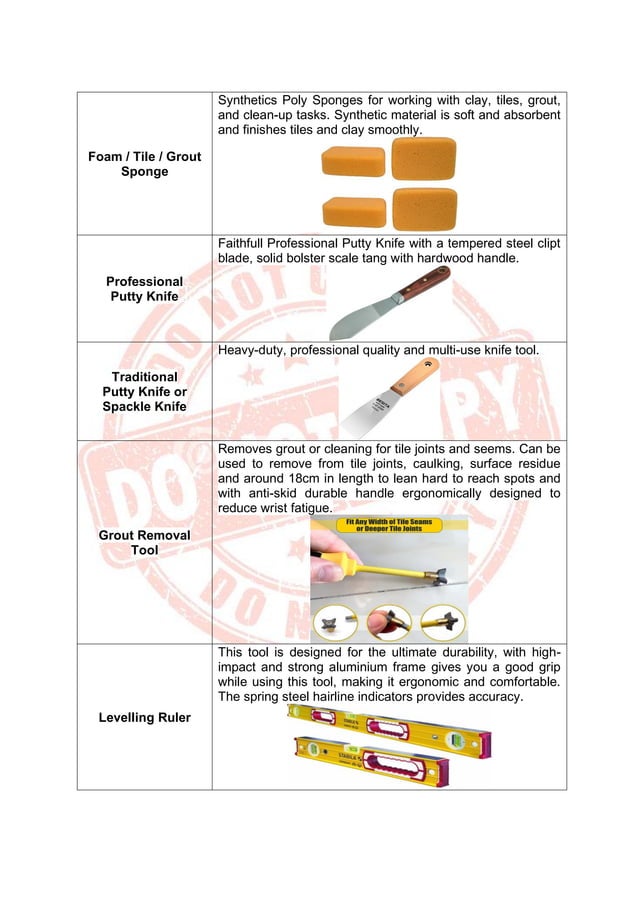 TILE SETTING NC II | PDF | Resume Writing and Advice | Job Search