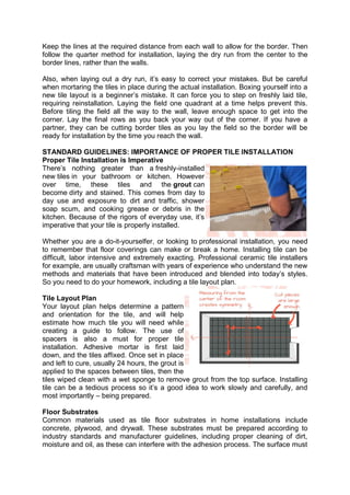 TILE SETTING NC II | PDF