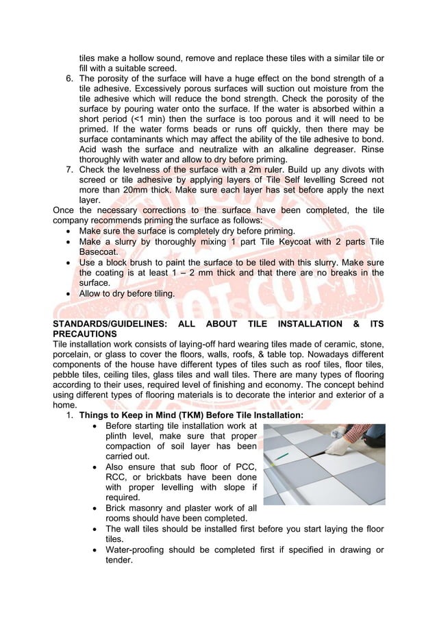 TILE SETTING NC II | PDF