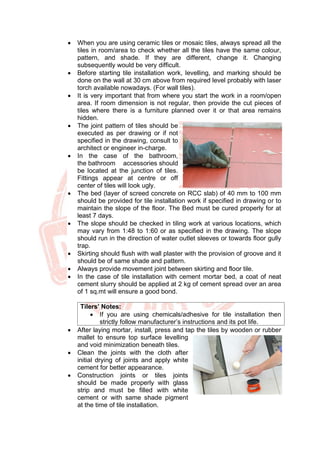 TILE SETTING NC II | PDF