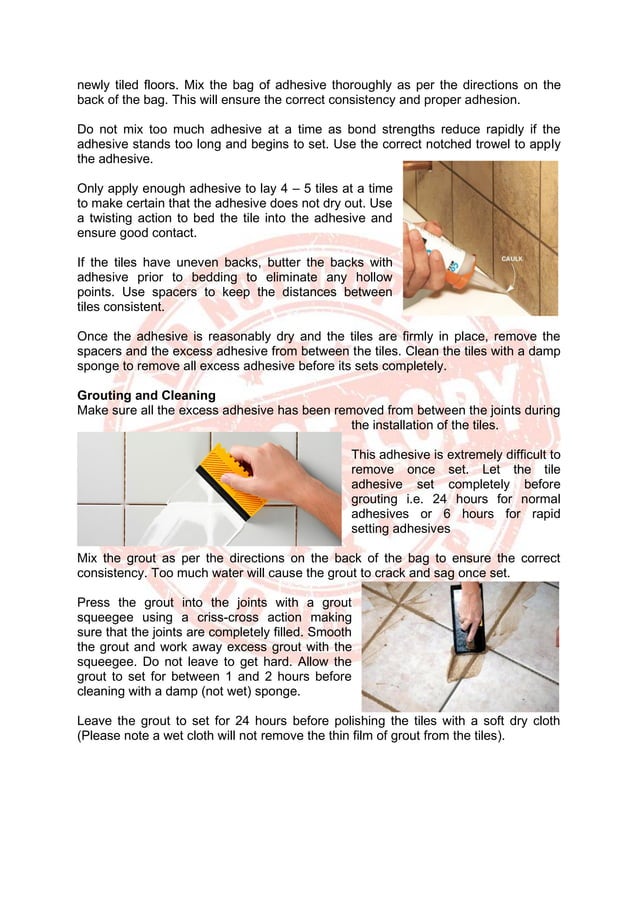 TILE SETTING NC II | PDF | Resume Writing and Advice | Job Search